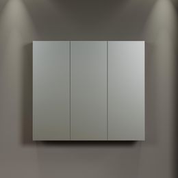 Spiegelschrank Welltime "Amrum", grau (hellgrau), B:90cm H:80cm T:20cm, FSC-zertifizierter Holzwerkstoff, Glas, Schr&auml;nke, Spiegelschrank, Spiegelschrank mit 3 Spiegelt&uuml;ren - (B/T/H) 90/20/80 cm