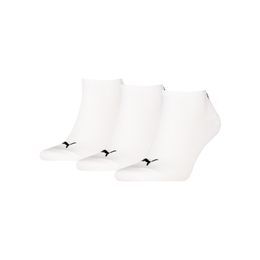 Sneakersocken Puma "Puma UNISEX SNEAKER PLAIN", Damen, Gr. 43-46, wei&szlig; (3x wei&szlig;), Baumwollmischung, unifarben, Socken Sneakersocken, mit kleinem Logo