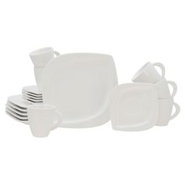 Kaffeeservice Creatable "Melbourne", beige (creme), 18 Stk., Porzellan, Geschirr-Sets, Kaffeeservice, extravagante Form