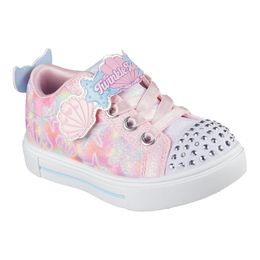 Lauflernschuh Skechers "TWINKLE SPARKS LIGHTS", M&auml;dchen, Gr. 23, bunt (hellrosa, multi), Lederimitat, Schuhe Lauflernschuh, Sneaker,Blink,-Klettschuh mit Glitzer, Gr&ouml;&szlig;enschablone zum Download