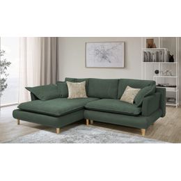Ecksofa Collection AB "Mandela L-Form", gr&uuml;n (flaschengr&uuml;n), B:264cm H:94cm T:184cm, 100% Polyester, Sofas, Ecksofa, mit Bettfunktion und Bettkasten