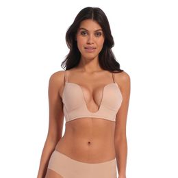 B&uuml;gelloser BH MAGIC BODYFASHION "V-Bra", Damen, Gr. 70, Cup C, caramel, Obermaterial: 82% Polyamid, 18% Elasthan, BHs B&uuml;gelloser BH, extrem tief fallender Ausschnitt und extra tiefer R&uuml;cken