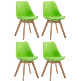 CLP 4er Set Retrost&uuml;hle Borneo Mit Kunstlederbezug Und Hochwertiger Polsterung I Lehnst&uuml;hle mit Holzgestell