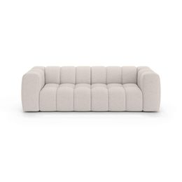Big-Sofa HOMSY BY ANA JOHNSON "BOUBELLE Design-Sofa mit Steppung, Bubble-Optik, Breite 246 cm", beige, B:246cm H:75cm T:100cm, 100% Polyester, Sofas, Big-Sofa, 4-Sitzer mit Wellenunterfederung, L Sitztiefe 63 cm