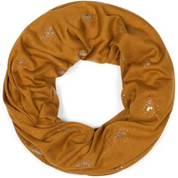 Loop styleBREAKER "Loop Schal mit Glitzer und Pailletten Punkte", Damen, braun (cognac), Obermaterial: 50% Viskose CV. 50% Polyester PES., Modisch, Modet&uuml;cher Loop