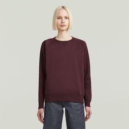 G-Star Raw Sweatshirt G-STAR "Premium core 2.0", Damen, Gr. XS (34), maroon, Sweatware, Obermaterial: 55% Baumwolle, 45% Polyester, unifarben, regular fit, Rundhals, Raglan&auml;rmel angesetztes B&uuml;ndchen, Sweatshirts Sweatshirt, mit Einsatz am Ausschnitt