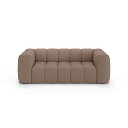 3-Sitzer HOMSY BY ANA JOHNSON "L BOUBELLE Design-Sofa mit Steppung, Bubble-Optik, Breite 217 cm", braun, B:217cm H:75cm T:100cm, 100% Polyester, Sofas, 3-Sitzer, hoher Sitzkomfort dank Wellenunterfederung, L Sitztiefe 63 cm