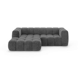 Ecksofa HOMSY BY ANA JOHNSON "BOUBELLE L-Form, Design-Sofa mit Steppung, Bubble-Optik, Breite 247 cm", anthrazit, B:247cm H:75cm T:156cm, 100% Polyester, Sofas, Ecksofa, hoher Sitzkomfort dank Wellenunterfederung, L Sitztiefe 63 cm