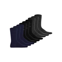 Kurzsocken Bugatti "Socken 9er Pack", Damen, Gr. 39-42, bunt (schwarz, grau, dunkelblau), Obermaterial: 78% Baumwolle CO. 20% Polyamid PA. 2% Elasthan EL., Socken Kurzsocken