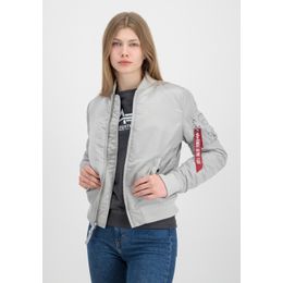 Bomberjacke Alpha Industries "MA-1 VF Vintage Fit 59 W", Damen, Gr. M, grau (pastel grau), Obermaterial: 100% Nylon; Futter: 100% Nylon; F&uuml;llung: 100% Polyester, Jacken Bomberjacke
