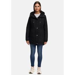 Winterjacke Navahoo "Navahoo Winterfunke Damen Winterjacke N038", Damen, Gr. L, schwarz, Obermaterial: 100% Baumwolle CO., Jacken Winterjacke
