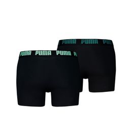 Boxershorts Puma "Puma MEN EVERYDAY BASIC BOXERS 2P", Herren, Gr. M, schwarz, mint, emerald, Jersey, Obermaterial: 95% Baumwolle, 5% Elasthan, k&ouml;rpernah, Unterhosen Boxershorts, mit Puma Webbund