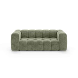 3-Sitzer HOMSY BY ANA JOHNSON "L BOUBELLE Design-Sofa mit Steppung, Bubble-Optik, Breite 217 cm", gr&uuml;n, B:217cm H:75cm T:100cm, 100% Polyester, Sofas, 3-Sitzer, hoher Sitzkomfort dank Wellenunterfederung, L Sitztiefe 63 cm