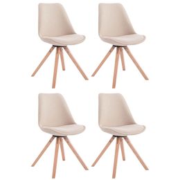 CLP 4er Set Esszimmer-Stuhl Toulouse Stoff Square mit Stoffbezug und hochwertigem Sitzpolster I Mit Stabilem Holzgestell I Sitzh&ouml;he 48 cm