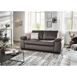 Schlafsofa DIE PLANBAR "MP-PD19021", grau (anthrazit), B:196cm H:90cm T:100cm, 100% Polyester, Sofas, Schlafsofa, mit L&auml;ngsschl&auml;ferfunktion 140x210 cm