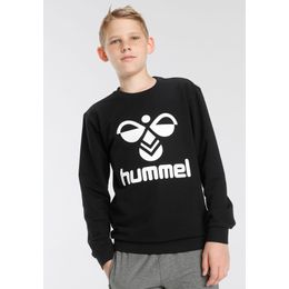 Sweatshirt Hummel "DOS SWEATSHIRT - f&uuml;r Kinder", Jungen, Gr. 134, schwarz, Obermaterial: 60% Baumwolle, 38% Polyester, 2% Elasthan, Rundhals, elastischer Bund, Sweatshirts Sweatshirt, f&uuml;r Kinder