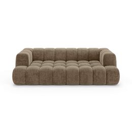 Big-Sofa HOMSY BY ANA JOHNSON "XL BOUBELLE Design-Sofa extra tief, Bubble-Optik, Breite 246 cm", hellbraun, B:246cm H:75cm T:135cm, 100% Polyester, Sofas, Big-Sofa, 4-Sitzer mit Wellenunterfederung, XL Sitztiefe 100 cm