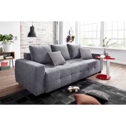 Schlafsofa Collection AB "Bella, B: 241 cm, Liegefl. 142x194 cm", grau (anthrazit), B:241cm H:90cm T:94cm, Zierkissen: 100% Polyester;Microfaser PRIMABELLE (100% Polyester);Struktur fein (100% Polyester), Sofas, Schlafsofa, mit Bettfunktion, Bettkasten & 2 Zierkissen, Federkern, Topseller