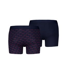 Levi's Boxershorts LEVI'S "LEVIS MEN LOGO AOP BOXER BRIEF 2P", Herren, Gr. L, navy, rot, Single Jersey, Obermaterial: 95% Baumwolle, 5% Elasthan, k&ouml;rpernah, Unterhosen Boxershorts