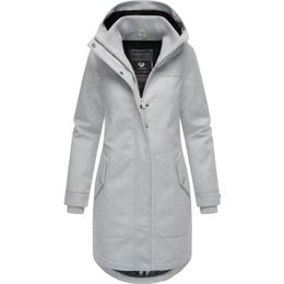 Wintermantel Ragwear "Wintermantel Jannisa Coat", Damen, Gr. 4XL, grau (ash), Obermaterial: 100% Polyester PES. Obermaterial: Futter: 100% Polyester PES. 100% Polyester PES., M&auml;ntel Wintermantel
