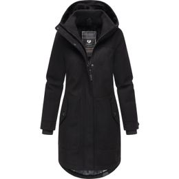 Wintermantel Ragwear "Wintermantel Jannisa Coat", Damen, Gr. XS, schwarz, Obermaterial: 100% Polyester PES. Obermaterial: Futter: 100% Polyester PES. 100% Polyester PES., M&auml;ntel Wintermantel
