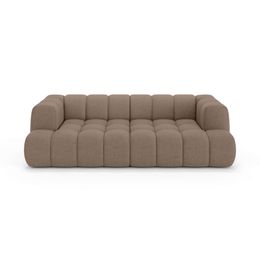 Big-Sofa HOMSY BY ANA JOHNSON "XL BOUBELLE Design-Sofa extra tief, Bubble-Optik, Breite 246 cm", braun, B:246cm H:75cm T:135cm, 100% Polyester, Sofas, Big-Sofa, 4-Sitzer mit Wellenunterfederung, XL Sitztiefe 100 cm