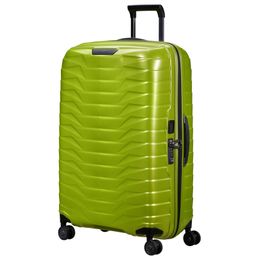 Hartschalen-Trolley Samsonite "PROXIS, verschiedene Gr&ouml;&szlig;en und Farben", Damen, Gr. B/H/T: 51cm x 75cm x 31cm 98 l, gr&uuml;n (lime), Polypropylen, unifarben, festlich, Koffer Hartschalen-Trolley, arretierbares und versenkbares Druckknopf-Trolleysystem