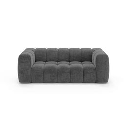 3-Sitzer HOMSY BY ANA JOHNSON "L BOUBELLE Design-Sofa mit Steppung, Bubble-Optik, Breite 217 cm", anthrazit, B:217cm H:75cm T:100cm, 100% Polyester, Sofas, 3-Sitzer, hoher Sitzkomfort dank Wellenunterfederung, L Sitztiefe 63 cm