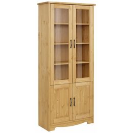 Vitrine OTTO HOME "Trinidad", beige (natur, ge&ouml;lt), Schr&auml;nke, Vitrine, 4-t&uuml;rig, Breite 85 cm