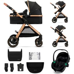 Kombi-Kinderwagen Kinderkraft "ESME 3IN1", Baby, schwarz, Polyester, Stahl, Kinderwagen Kombi-Kinderwagen, inkl. Babyschale MINK PRO 2 i-Size (40&ndash;87 cm)