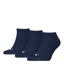 Sneakersocken Puma "Puma UNISEX SNEAKER PLAIN", Damen, Gr. 35-38, blau (navy), Baumwollmischung, Socken Sneakersocken, mit kleinem Logo