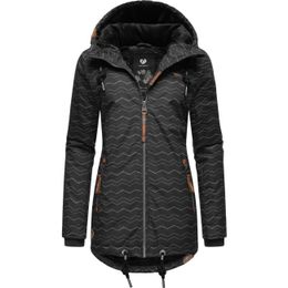 Winterjacke Ragwear "Winterjacke Zuzka Winter", Damen, Gr. S, schwarz (schwarz zig zag22), Obermaterial: 100% Polyester PES. Obermaterial: Futter: 100% Polyester PES. 100% Polyester PES., Jacken Winterjacke