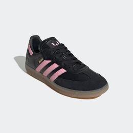 Sneaker adidas Performance "SAMBA MESSI", Herren, Gr. 48, core schwarz, gold metallic, gum4, Leder, Synthetik, Schuhe Sneaker