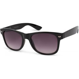Wayfarer styleBREAKER "Nerd Sonnenbrille mit Rechteckigen Gl&auml;sern", Herren, grau (gestell schwarz glanz, glas grau verlauf), Modisch, Sonnenbrillen Wayfarer