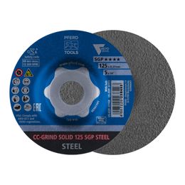 Pferd TOOLS CC-GRIND SOLID Schleifscheibe 125x22,23 mm COARSE Speziallinie SGP STEEL f&uuml;r Stahl (64187126)