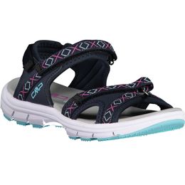 Sandale CMP "ALMAAK WMN HIKING SANDAL", Damen, Gr. 36, blau (navy, t&uuml;rkis), Synthetik, Textil, gemustert, Schuhe Sandale, mit Klettverschluss