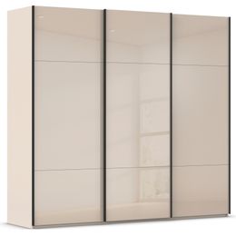 Schwebet&uuml;renschrank Rauch "Kleiderschrank Schrank Garderobe Schlafzimmerschrank CONTIDO", beige (beige, glas beige (champagner)), B:242cm H:223cm T:68cm, Holzwerkstoff, Schr&auml;nke, Schwebet&uuml;renschrank, aus hochwertigem Material in 6 Breiten 2 Griff-Farben MADE IN GERMANY