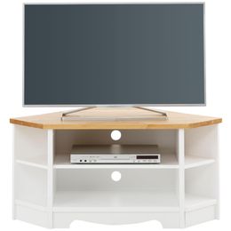Lowboard OTTO HOME "Trinidad, TV-Schrank, Eck-TV -Schrank", gold (wei&szlig; honigfarben), B:105cm H:51cm T:64cm, Sideboards, Lowboard, Kommode, Breite 105 cm, FSC zertifiziertes Massivholz