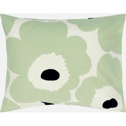 Kissenbezug Marimekko "UNIKKO", sanftes wei&szlig;, sage, dunkelblau, B:80cm L:80cm, Baumwolle, Obermaterial: 100% Baumwolle, Kissenbez&uuml;ge, Kissenbezug, passend zum Bettbezug UNIKKO