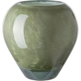 Tischvase Fink "Lesly", gr&uuml;n (hellgr&uuml;n), H:14cm &Oslash;:14cm, Glas, Vasen, Tischvase, Vase aus Glas, Dekovase, Gef&auml;&szlig; f&uuml;r Blumen, H&ouml;he ca. 14 cm