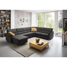 Wohnlandschaft DIE PLANBAR "ZE-EM16033 U-Form, Breite 330 cm", mammut anthrazit, B:330cm T:262cm, 100% Polyester, Sofas, Wohnlandschaft, wahlweise mit Kopfst&uuml;tzen und Bettfunktion