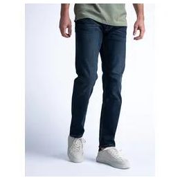 Straight-Jeans PETROL INDUSTRIES "Starling - Straight Denim", Herren, Gr. 31, L&auml;nge 32, blau (schwarz used), Denim/Jeans, Obermaterial: 99% Baumwolle, 1% Elasthan, straight fit, Jeans Straight-Jeans
