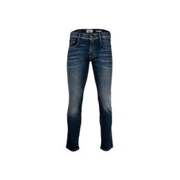 Skinny-fit-Jeans Replay "Jeans Hyperflex Stretch ANBASS", Herren, Gr. 30, N-Gr, blau (dunkelblau), Obermaterial: 91% Baumwolle CO. 6% Elastomultiester ELE. 3% Elasthan EL., Jeans Skinny-fit-Jeans