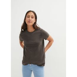bonprix 2-in-1 Umstands- und Stillshirts aus Bio-Baumwolle (2er-Pack), grau, Gr.52/54 (XXL), T-Shirts mit Stillfunktion f&uuml;r die Schwangerschaft und danach, grau meliert: 60% Baumwolle (organic)