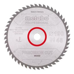 Metabo S&auml;geblatt "precision cut wood - professional", 190x2,6/1,8x20, Z48 WZ 10&deg; (628034000)