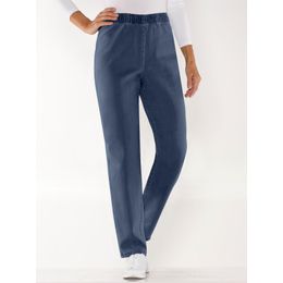 Schlupfjeans Classic Basics, Damen, Gr. 40, Normalgr&ouml;&szlig;en, blau (dunkelblau), 81% Baumwolle, 17% Polyester, 2% Elasthan, unifarben, lang, Jeans Schlupfjeans