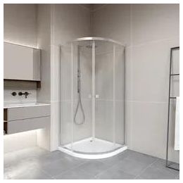 Runddusche MARWELL "LEEDS II", wei&szlig;, neutral, B:90cm H:190cm T:90cm, Duschkabinen, mit Gleitt&uuml;ren
