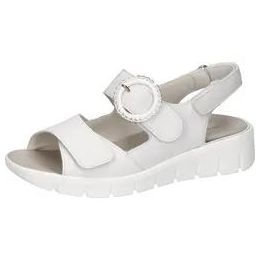 Waldl&auml;ufer Sandale WALDL&Auml;UFER "K-ADEA", Damen, Gr. 8 (42), sanftes wei&szlig;, Nubukleder, unifarben, Schuhe Sandale, Sommerschuh, Keilsandalette mit Klettverschl&uuml;ssen, K-Weite