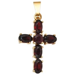 Kreuzanh&auml;nger Jobo "Anh&auml;nger Kreuz", gelb (gelbgold 375), Schmuckanh&auml;nger, Damen, Gelbgold 375, 375 Gold mit Granat