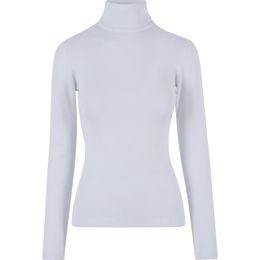Rundhalspullover Urban Classics "Urban Classics Damen Ladies Knitted Turtleneck Sweater", Damen, Gr. XL, wei&szlig;, 70% Viskose, 30% Polyamid, unifarben, slim fit, herzf&ouml;rmiger Ausschnitt, Pullover Rundhalspullover